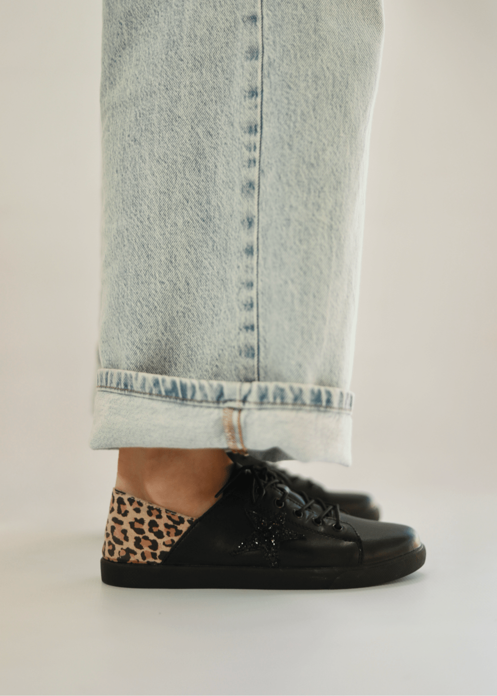 Vicki Animal Print Sneaker In Black